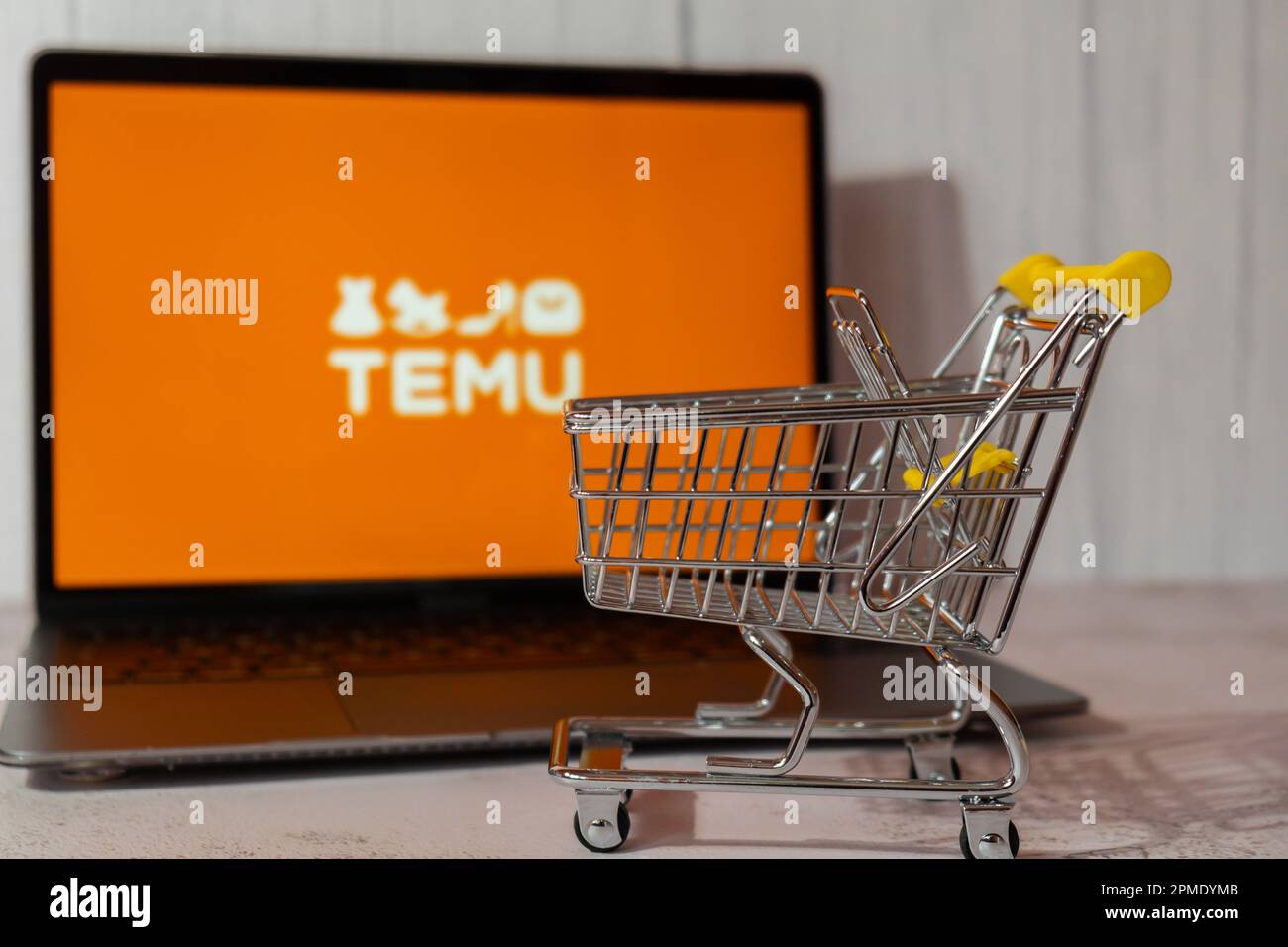 Gdansk, Poland - March 2023 Temu app icon in screen of MacBook Apple ...