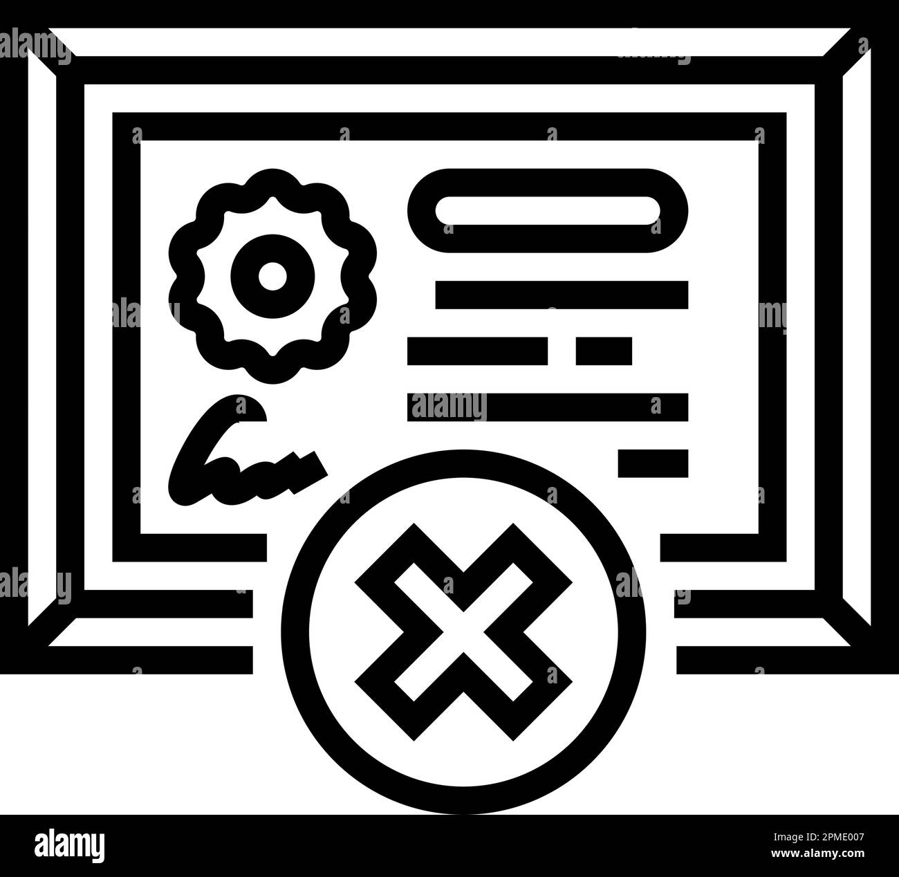 certificate disapprove line icon vector illustration Stock Vector Image ...