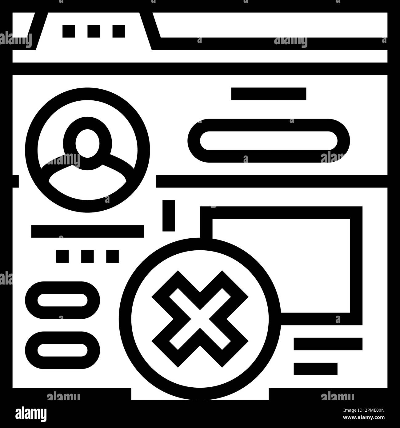 profile deactivated line icon vector illustration Stock Vector Image ...