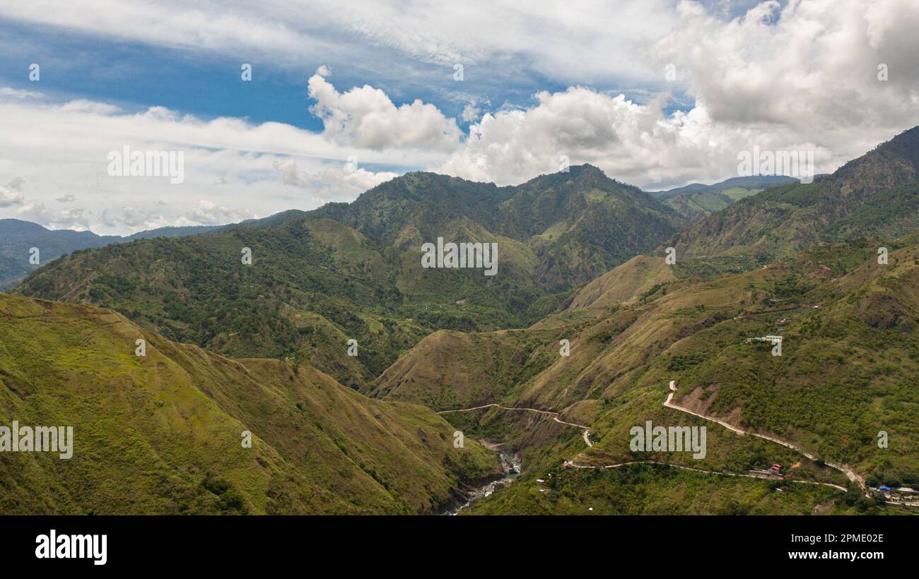 Mountain peaks covered with forest from above. Philippines Stock Photo ...