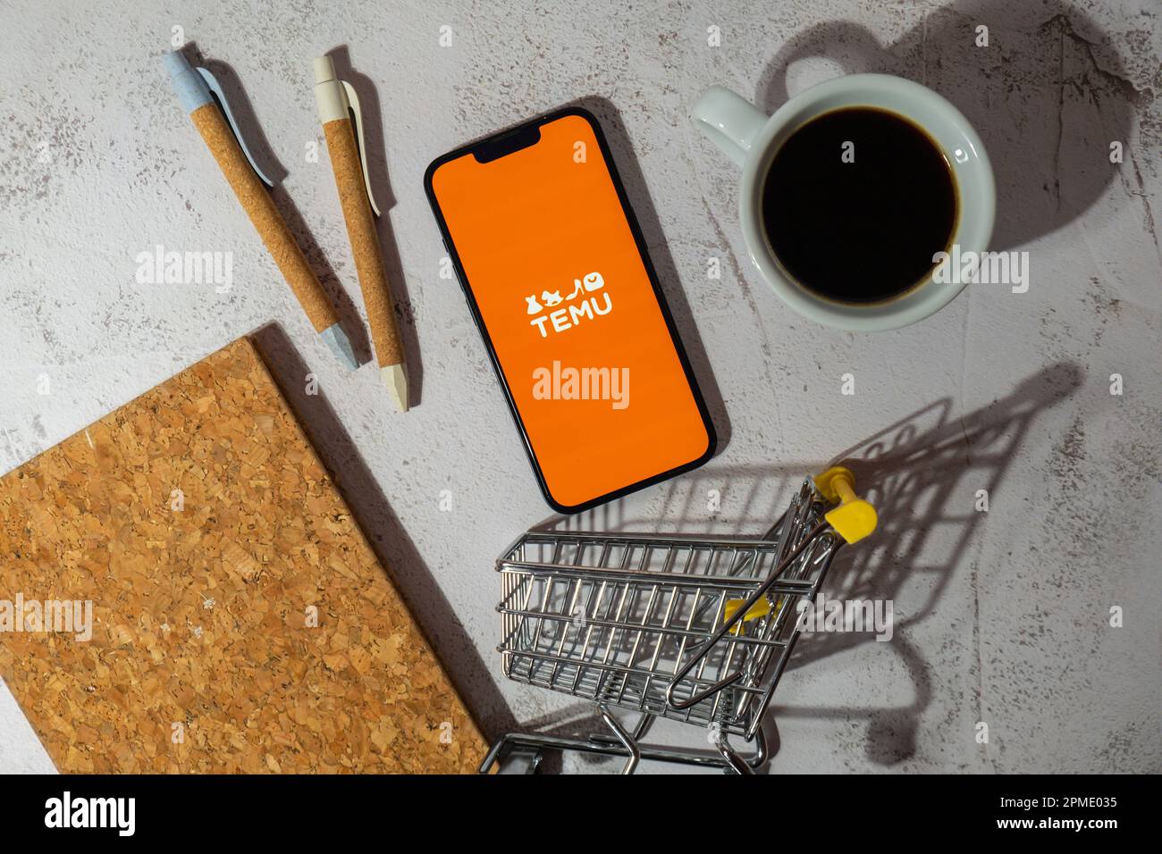 Gdansk, Poland - March 2023 Temu app icon in screen of mobile phone ...