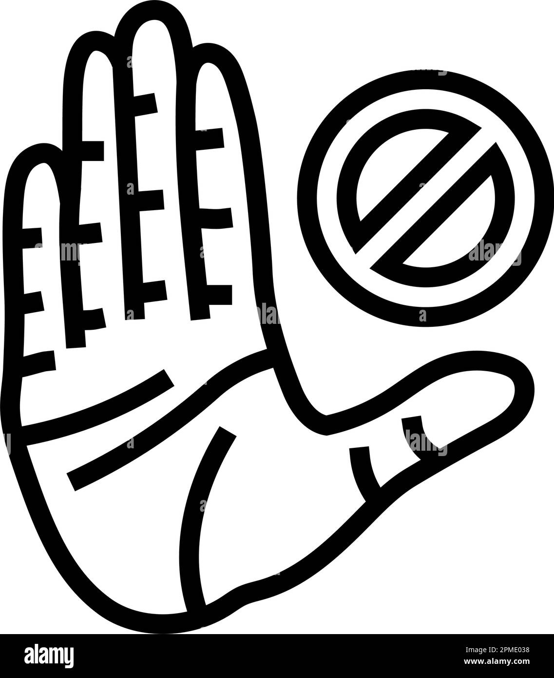 no hand line icon vector illustration Stock Vector Image & Art - Alamy