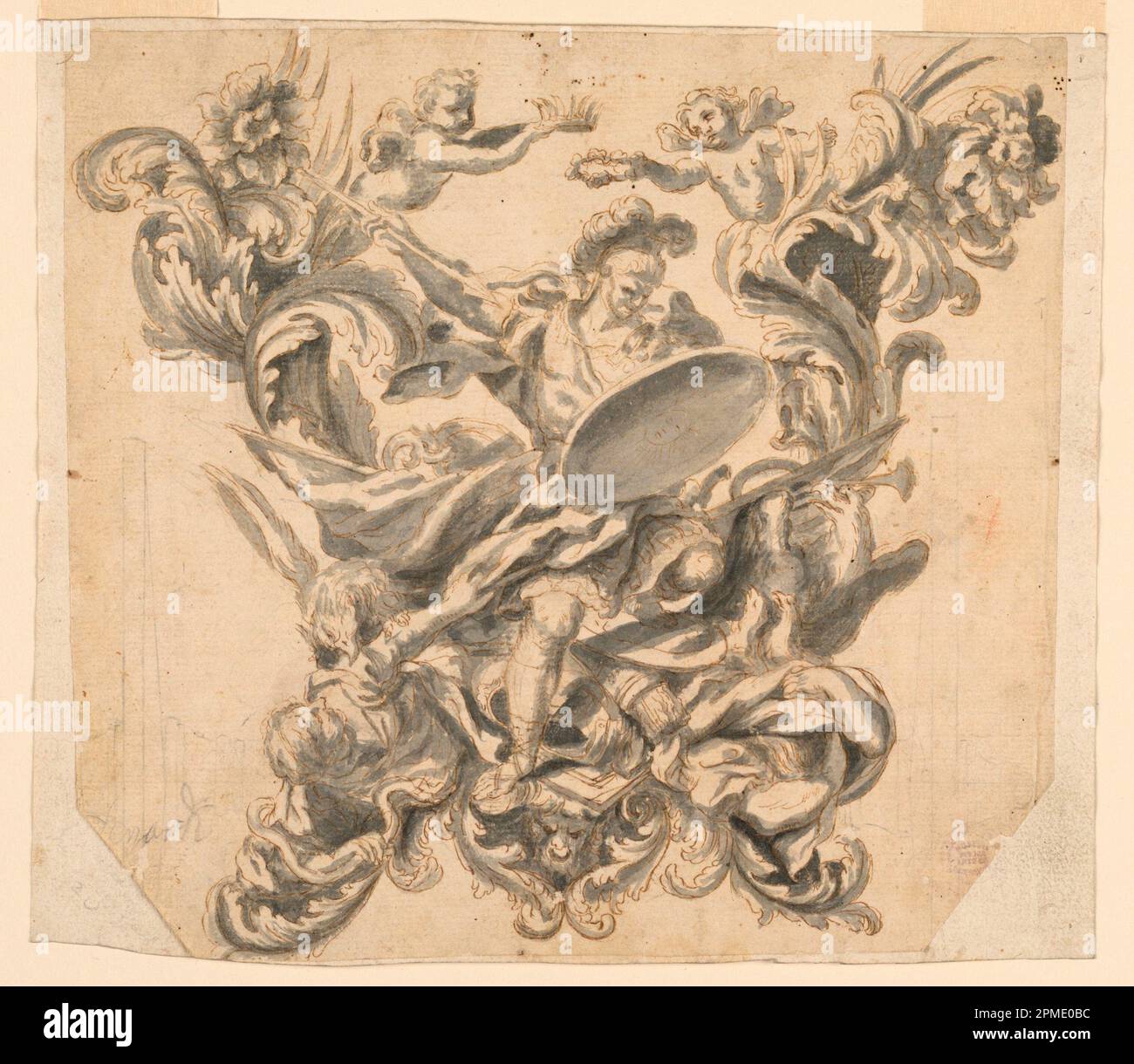 Drawing, Design for the Rear of a Carriage with Valor Victorious over ...