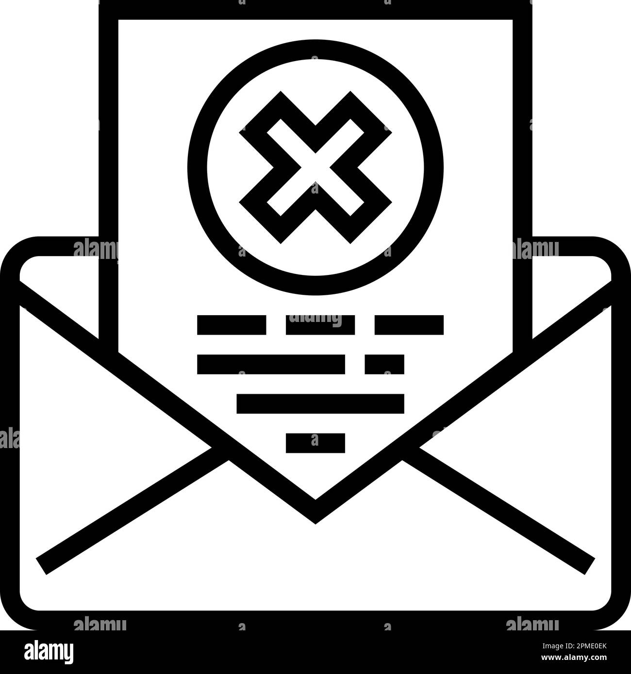 Rejection Letter Line Icon Vector Illustration Stock Vector Image And Art