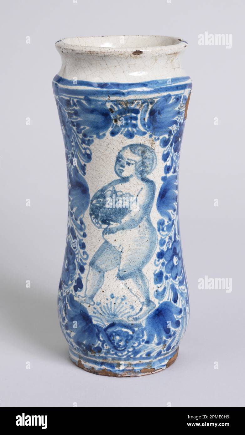 Albarello (Italy); tin-enamelled pottery Stock Photo - Alamy