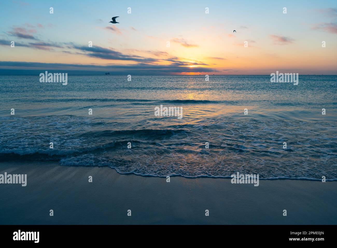 beautiful bahamas sunset with sea water on the summer beach Stock Photo ...