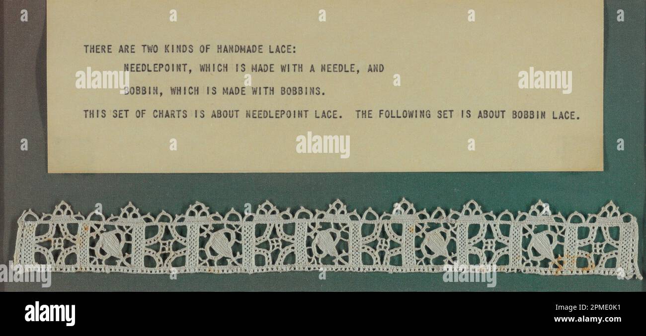 Border, Cooper Union Museum Lace Study Card; Made for Cooper Union ...