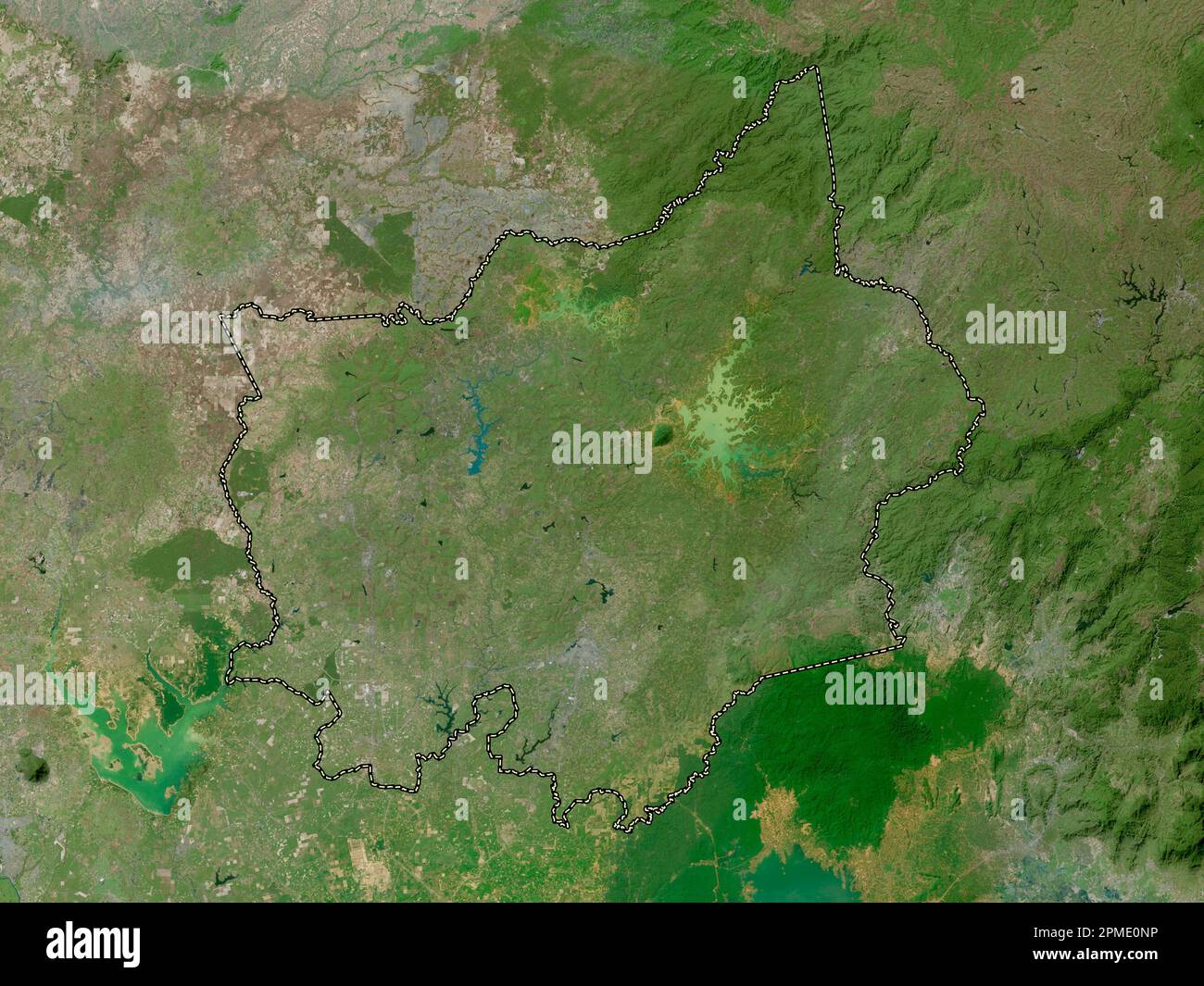Binh Phuoc, province of Vietnam. High resolution satellite map Stock ...