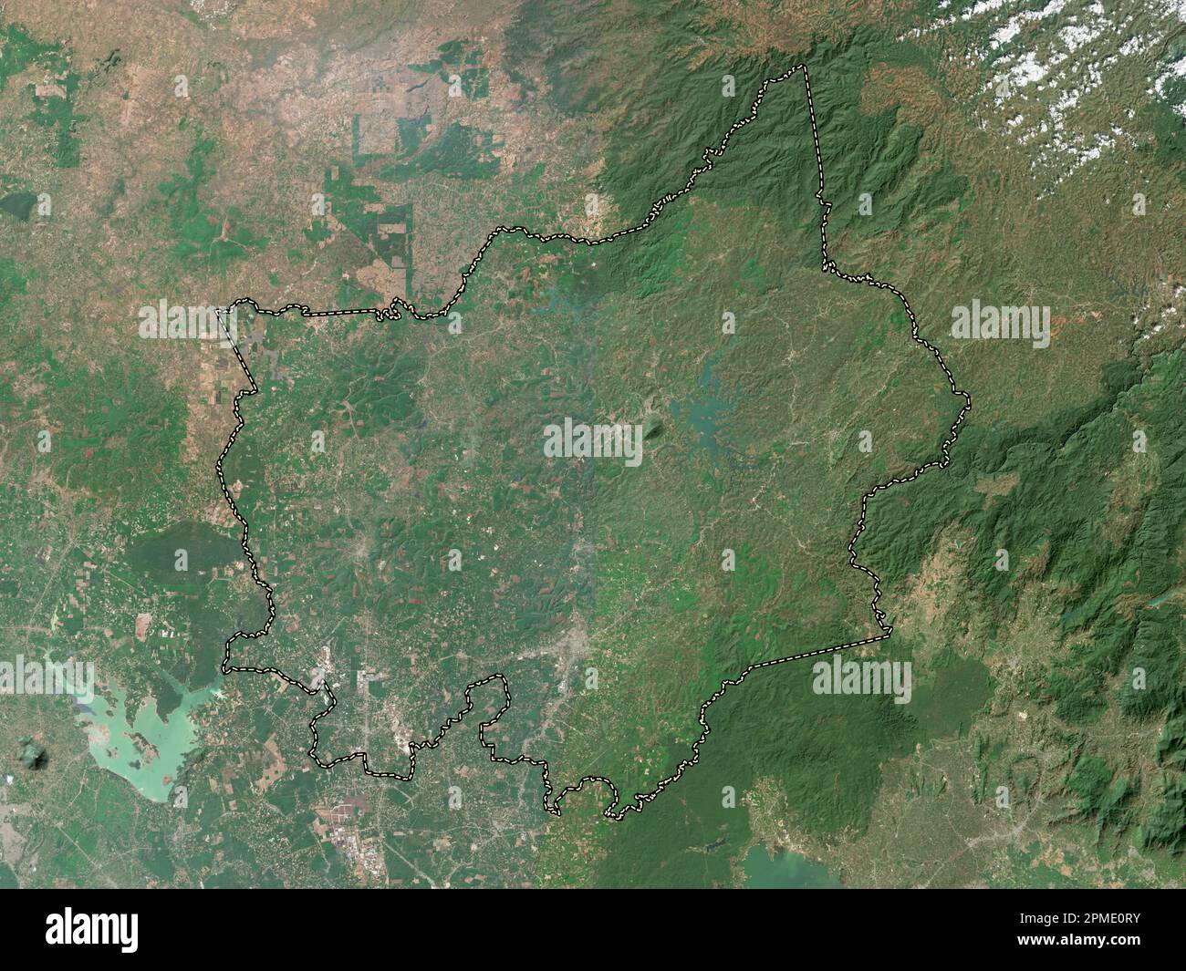 Binh Phuoc, province of Vietnam. Low resolution satellite map Stock ...