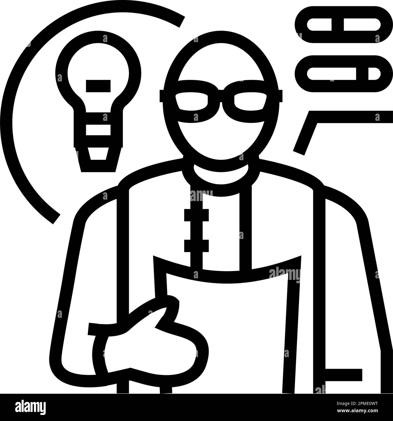 developer scientist worker line icon vector illustration Stock Vector ...