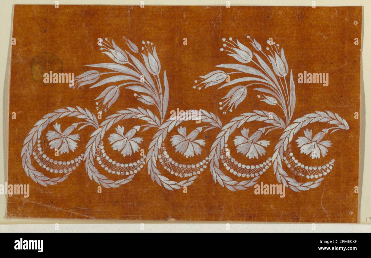Drawing, Design for an Embroidered or Woven Horizontal Border of the ...