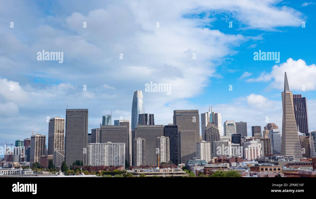view on downtown architecture building skyline at daylight ...