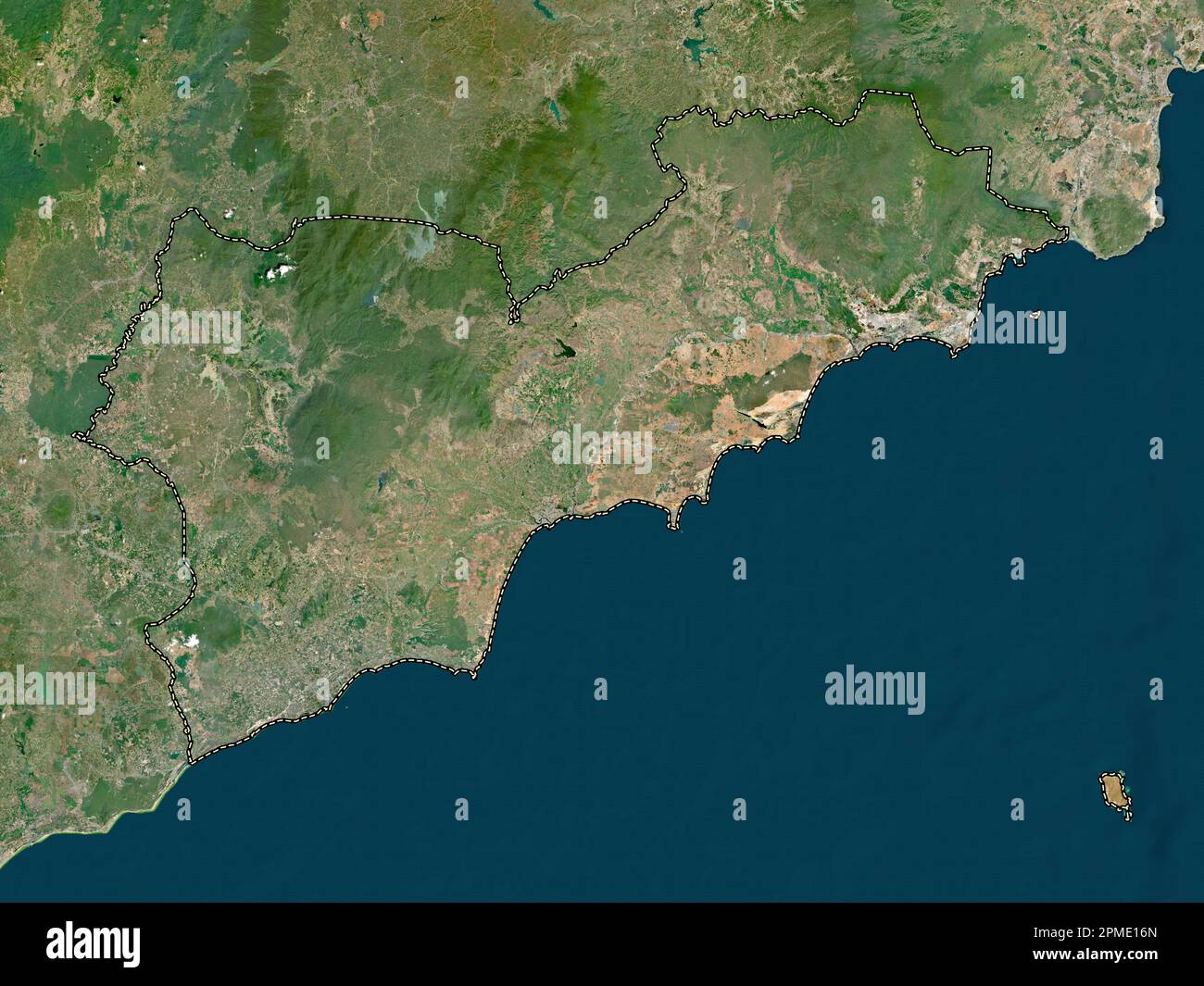 Binh Thuan, province of Vietnam. High resolution satellite map Stock ...