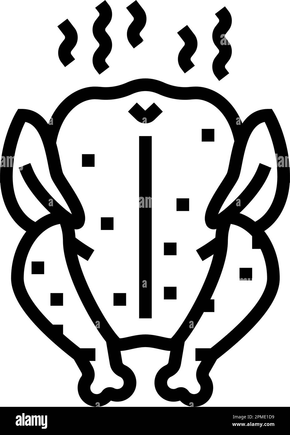chicken smoked line icon vector illustration Stock Vector Image & Art ...