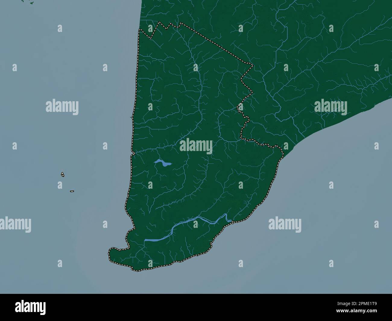 Ca Mau, province of Vietnam. Colored elevation map with lakes and rivers Stock Photo - Alamy