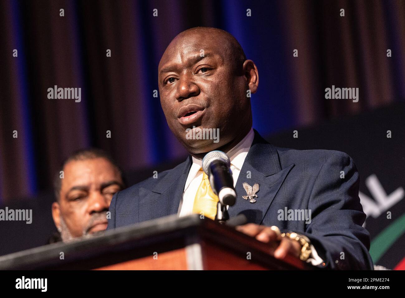 New York, USA. 12th Apr, 2023. Attorney Benjamin Crump speaks during ...