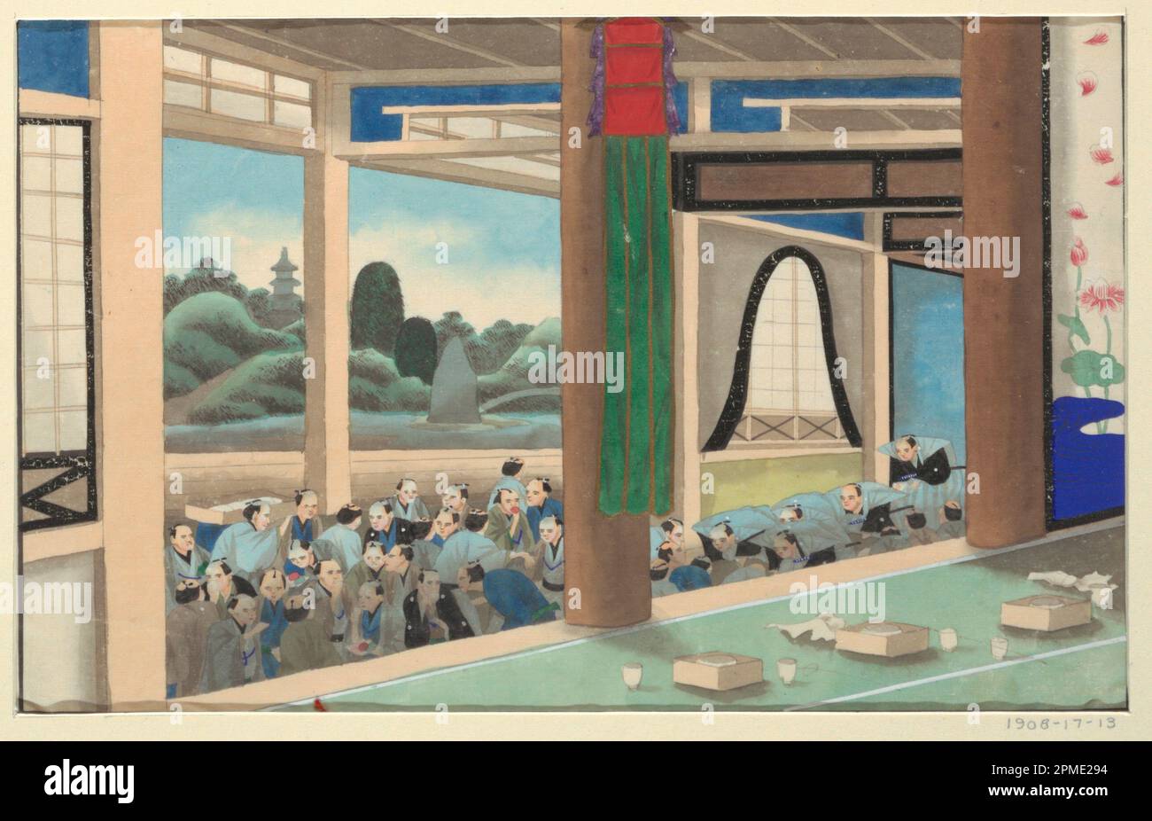 Drawing, One of Sixteen Scenes of the Death and Burial of a Man; japan ...
