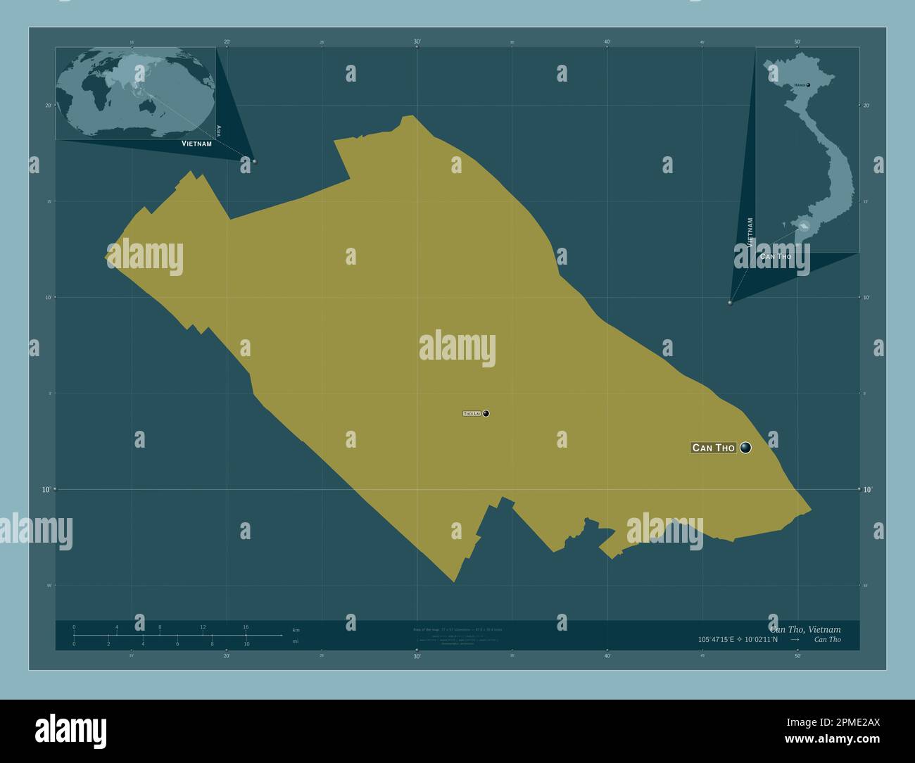 Can Tho, city|municipality|thanh pho of Vietnam. Solid color shape ...