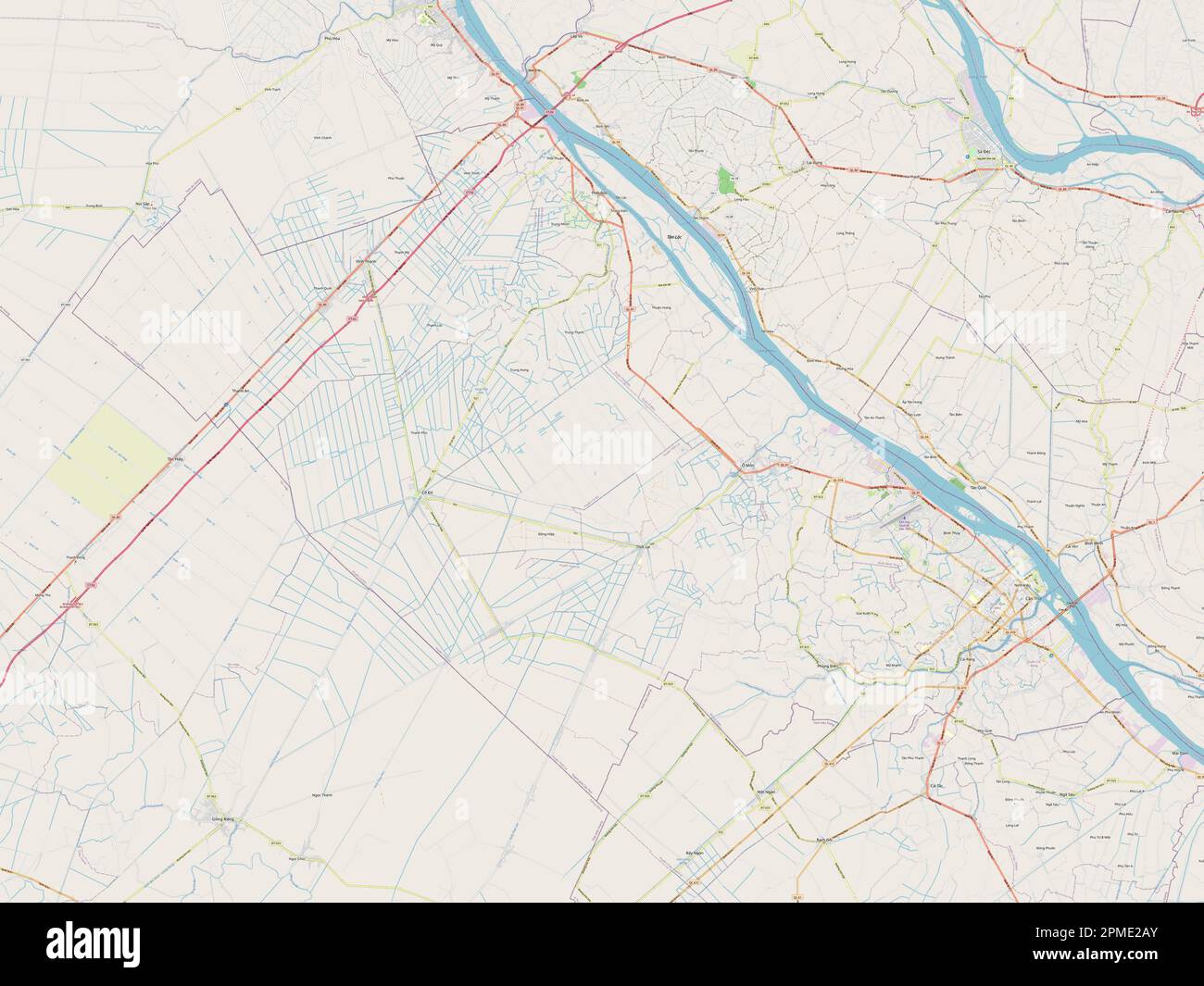 Can Tho, city|municipality|thanh pho of Vietnam. Open Street Map Stock ...