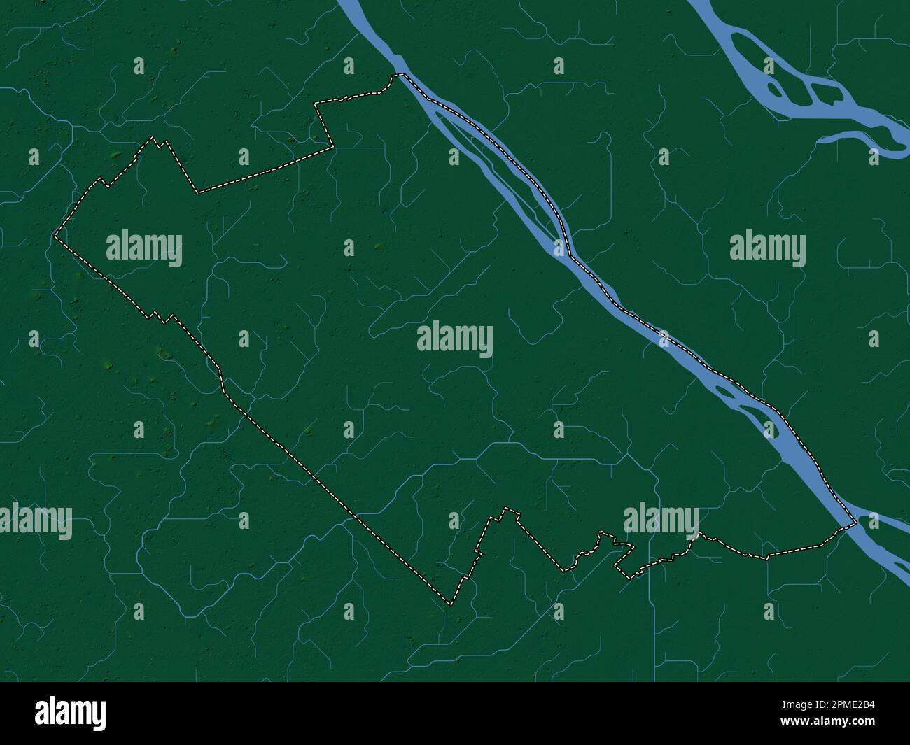 Can Tho, city|municipality|thanh pho of Vietnam. Colored elevation map ...