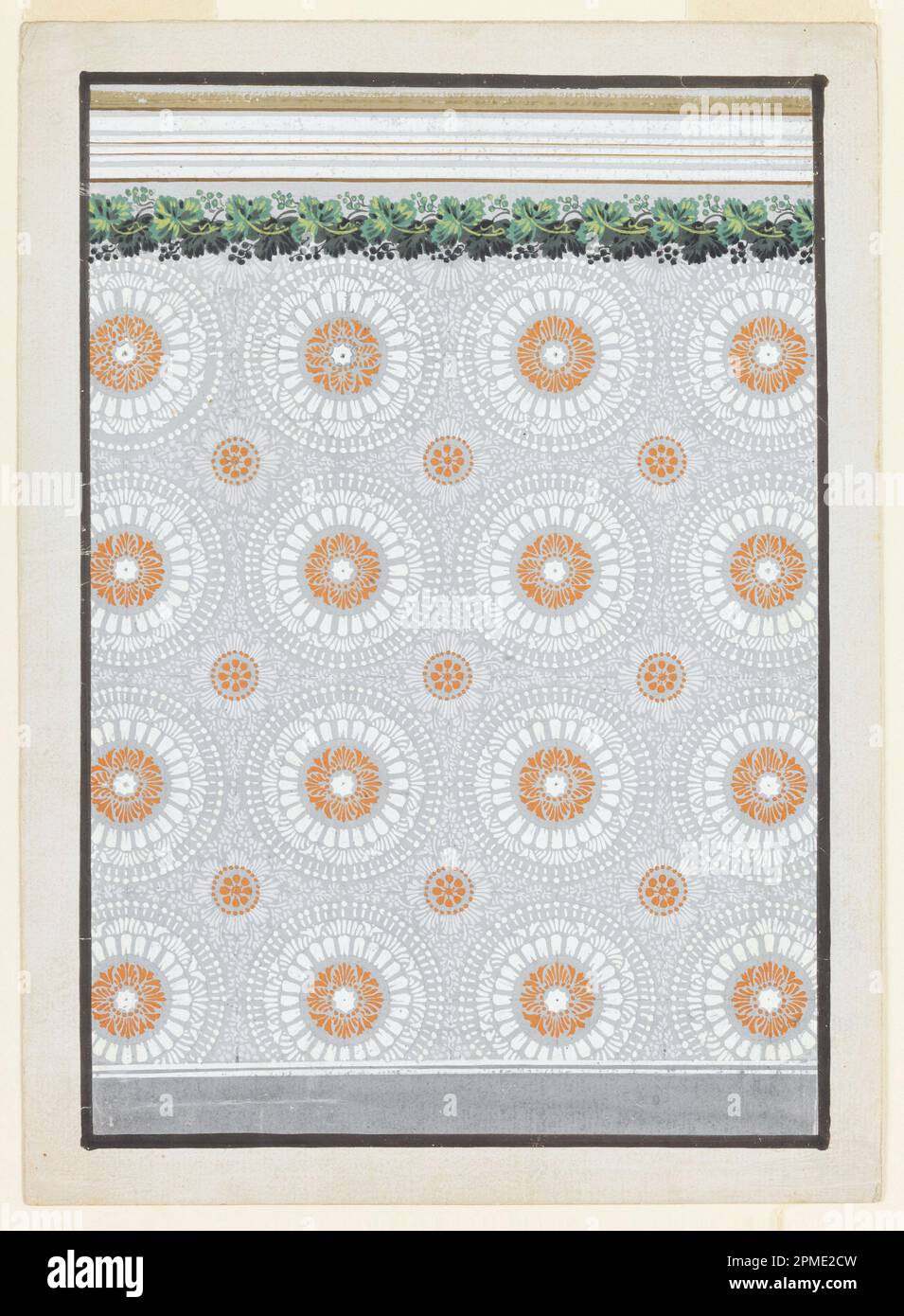 Drawing, Wallpaper Design; Austria; brush and gouache, graphite on ...