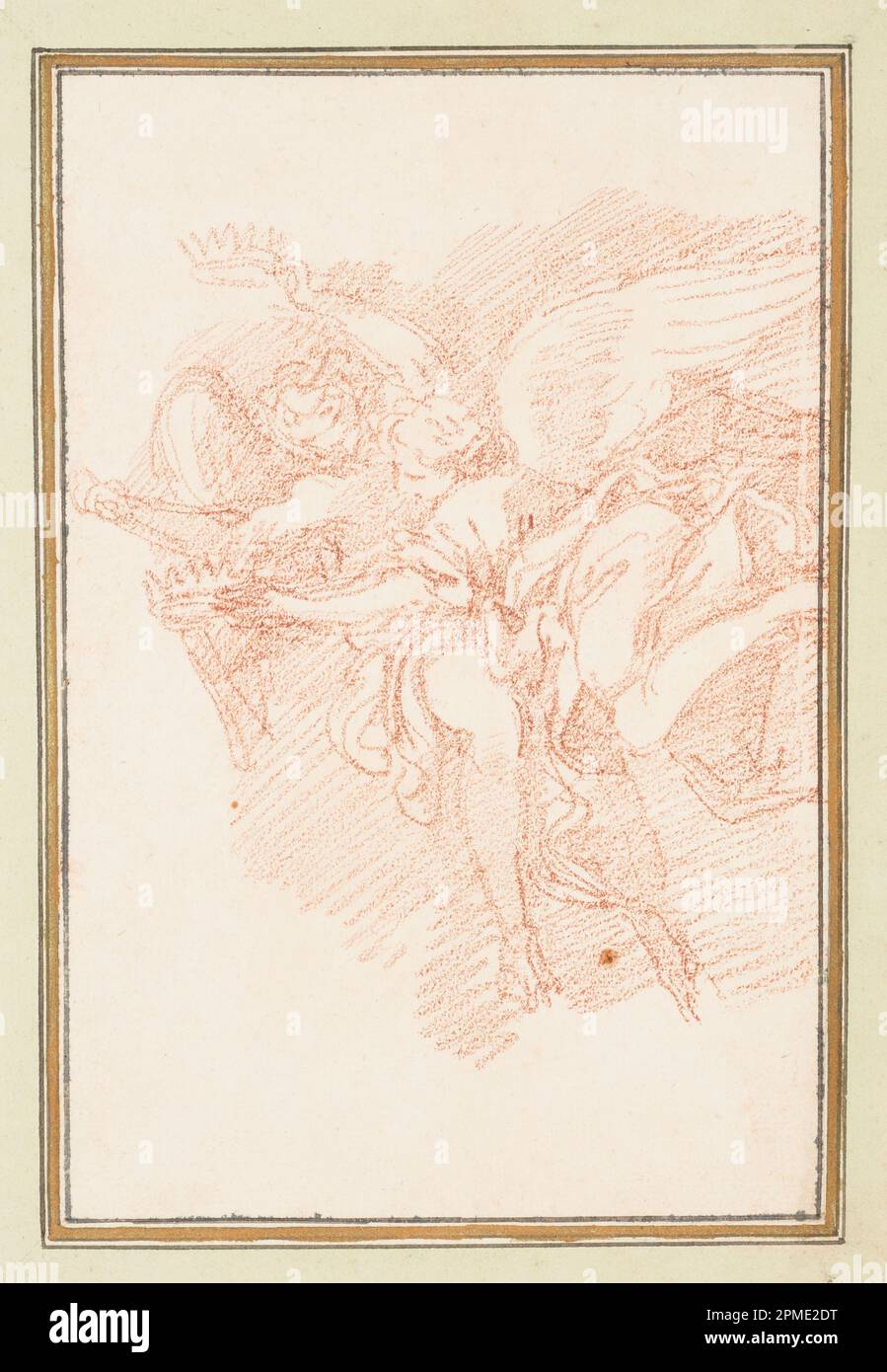 Drawing, Two winged figures with crowns; Jean-Robert Ango (French ...