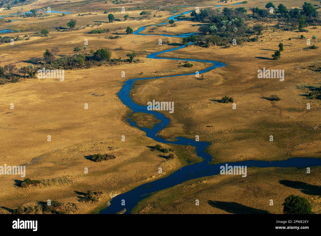 Aerial view of the great Okavango Delta, Moremi Game Reserve, Botswana ...