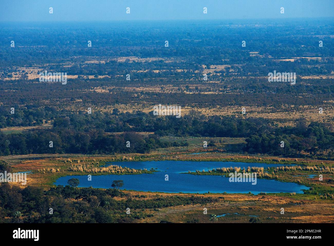 Aerial view of the great Okavango Delta, Moremi Game Reserve, Botswana ...