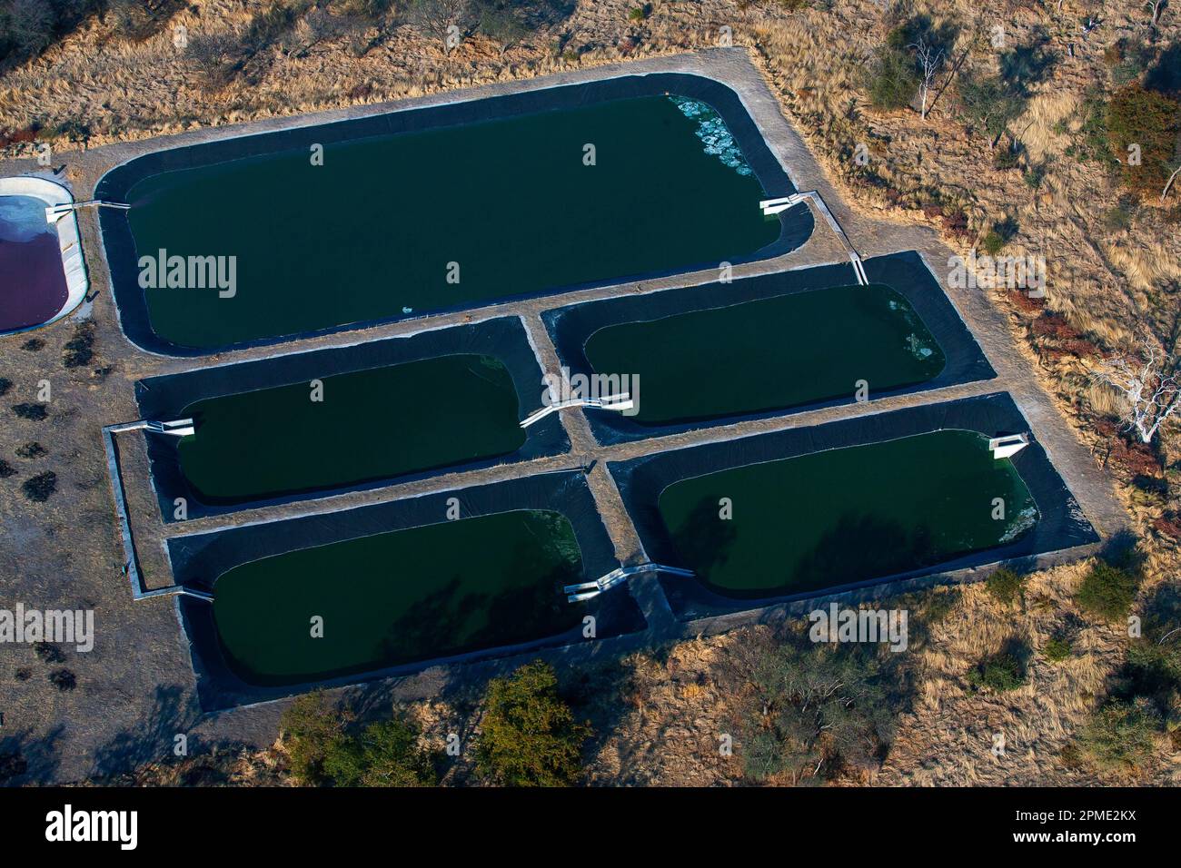 Fish tanks on the outskirts of Maun town, Okavango Delta, Moremi Game ...