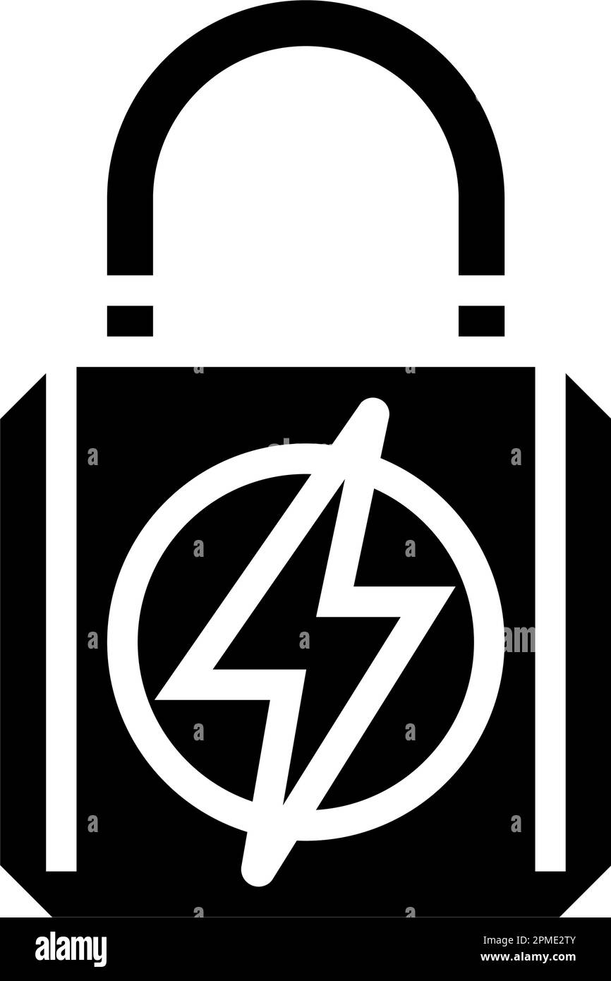 security electricity glyph icon vector illustration Stock Vector Image ...