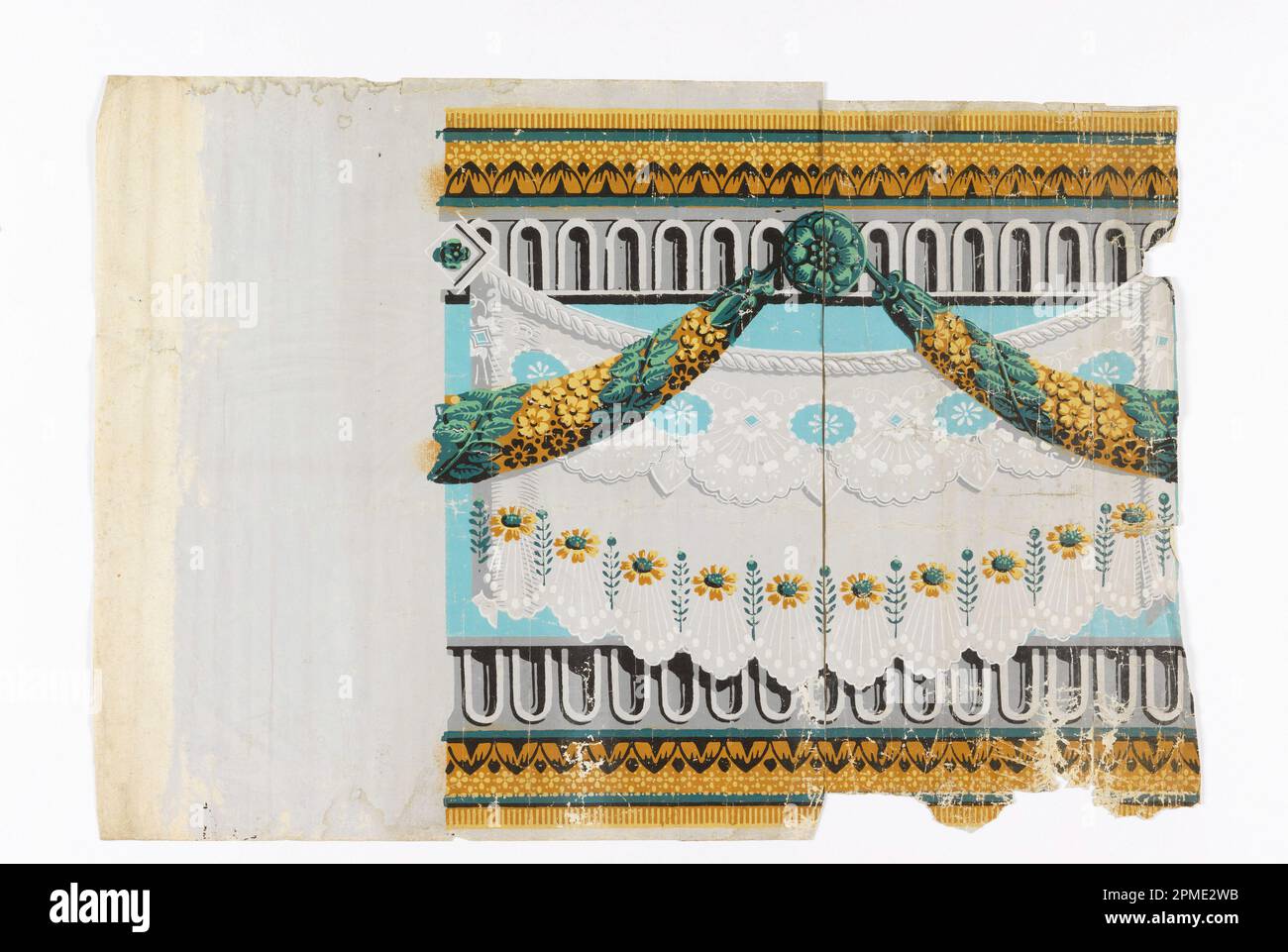 Frieze (France); block-printed on handmade paper; 50 x 48 cm (19 11/16 ...