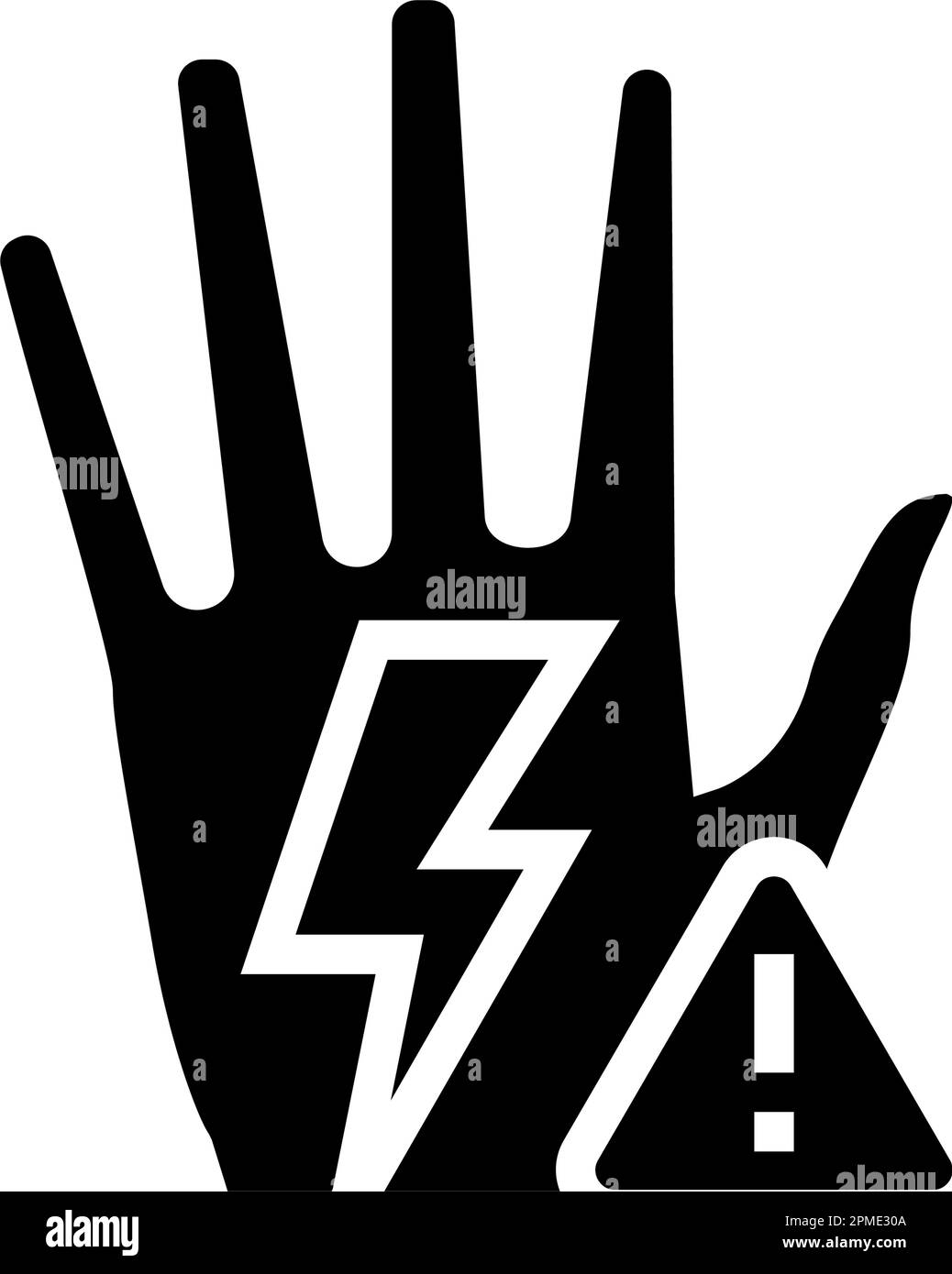 beware electricity glyph icon vector illustration Stock Vector Image ...