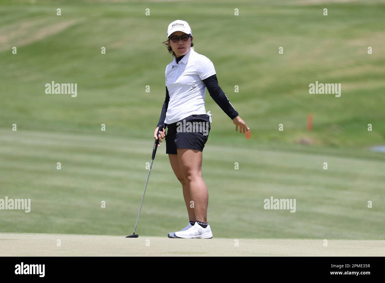 Nasa Hataoka, of Japan, in action during the first round of the LPGA ...