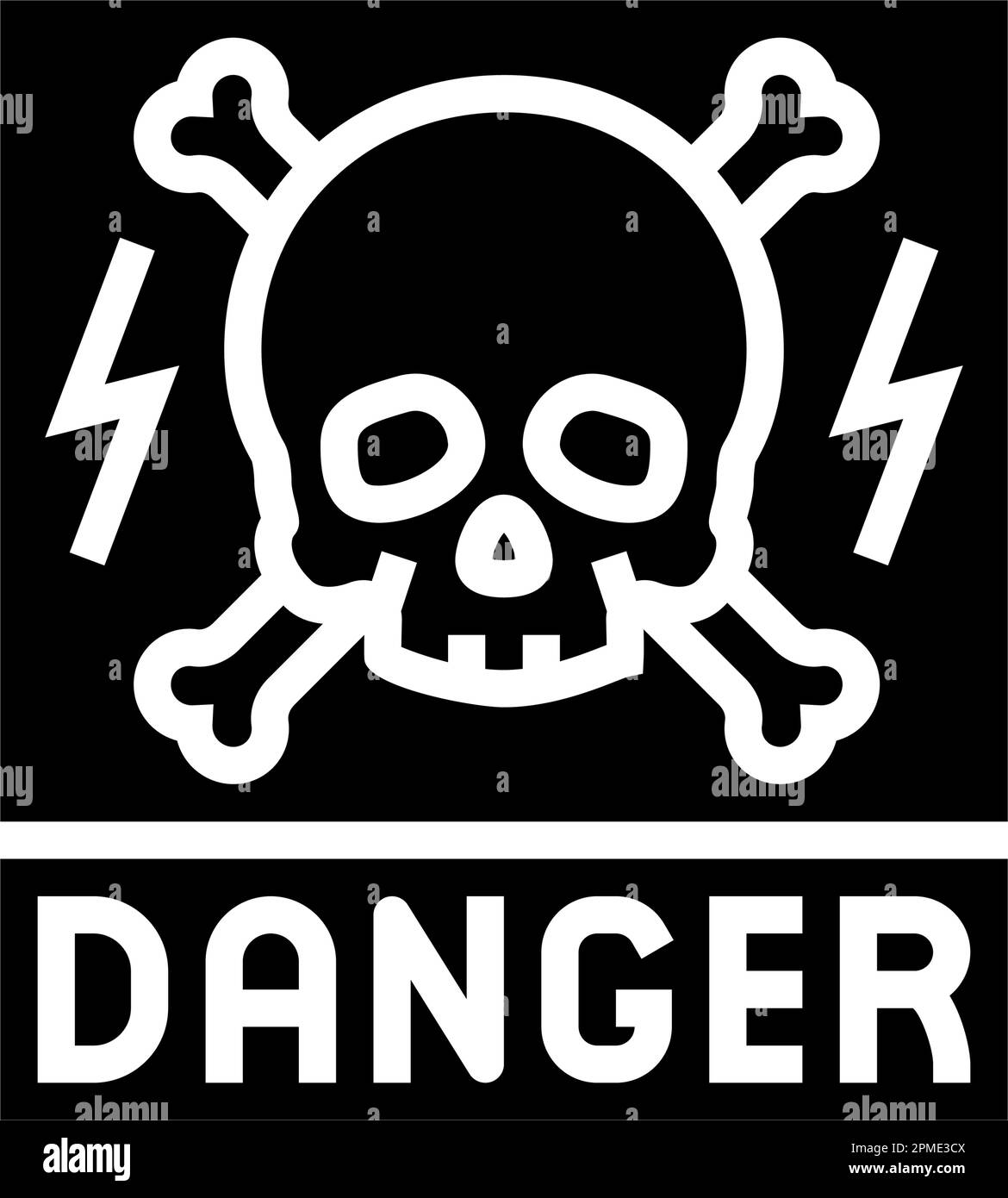 dangerous electricity glyph icon vector illustration Stock Vector Image ...