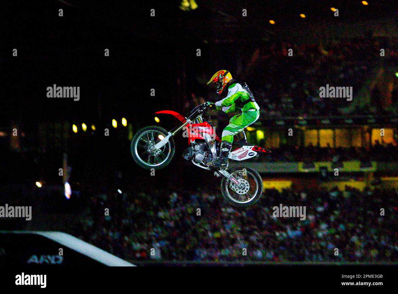 Motorcycle stunt riding at the 2007 Royal Easter Show in Sydney ...
