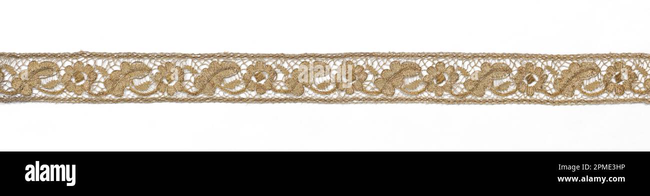 Trimming (Spain); metal-wrapped silk thread and metallic foil; 1950-82 ...