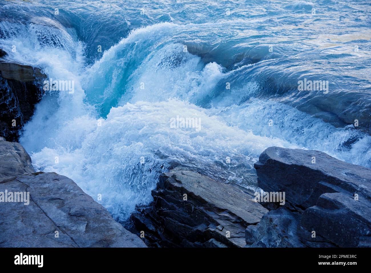 Athabasca Falls in Jasper National Park, Alberta, Canada Stock Photo ...