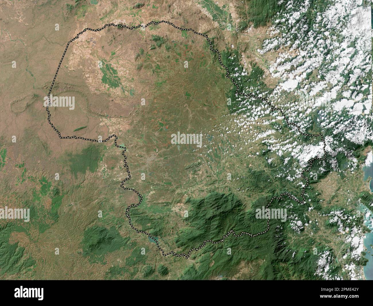 ak Lak, province of Vietnam. Low resolution satellite map Stock Photo ...