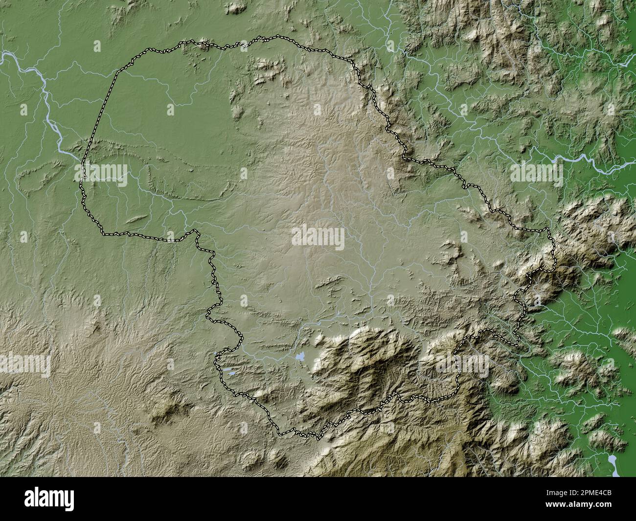 ak Lak, province of Vietnam. Elevation map colored in wiki style with ...