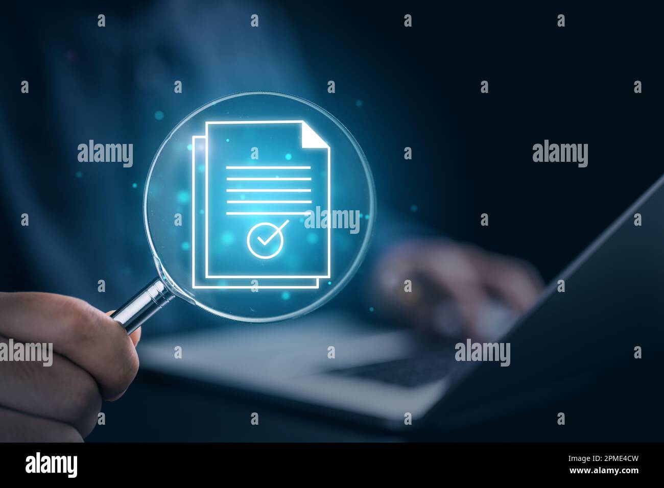 Data document analysis chart on laptop technology Stock Photo - Alamy