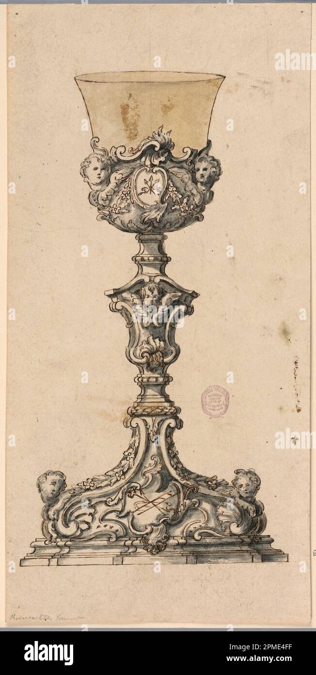 Drawing, Design for a Chalice; Italy; pen and ink, brush and watercolor ...