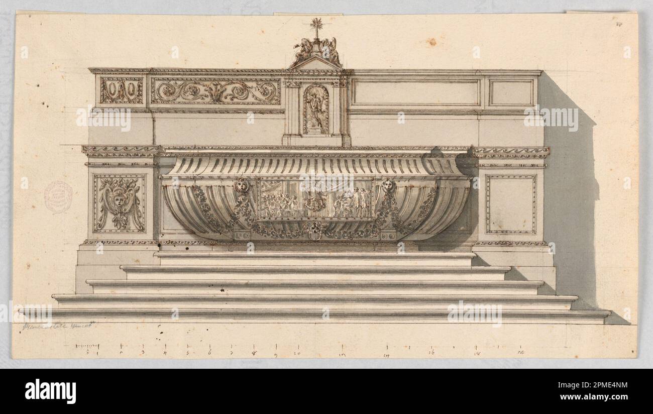 Drawing, The elevation of an altar with alternative suggestions; Italy ...
