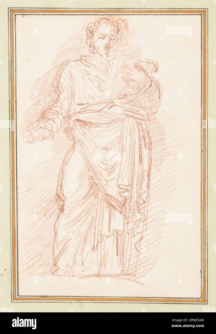 Drawing, Robed figure with tie around waist; Jean-Robert Ango (French ...