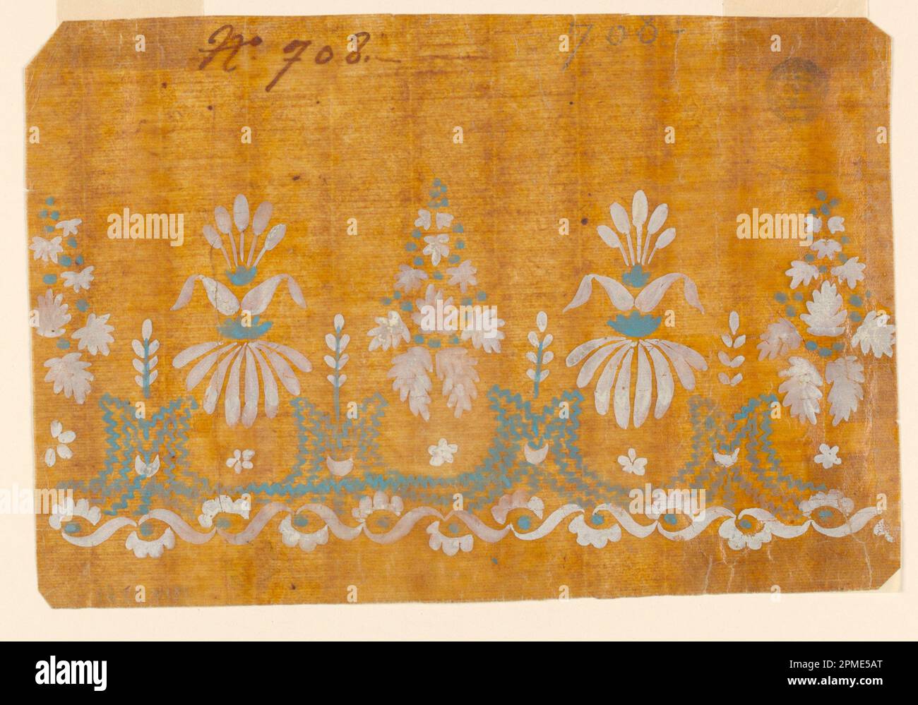 Drawing, Design for an Embroidered of Woven Horizontal Border; France ...