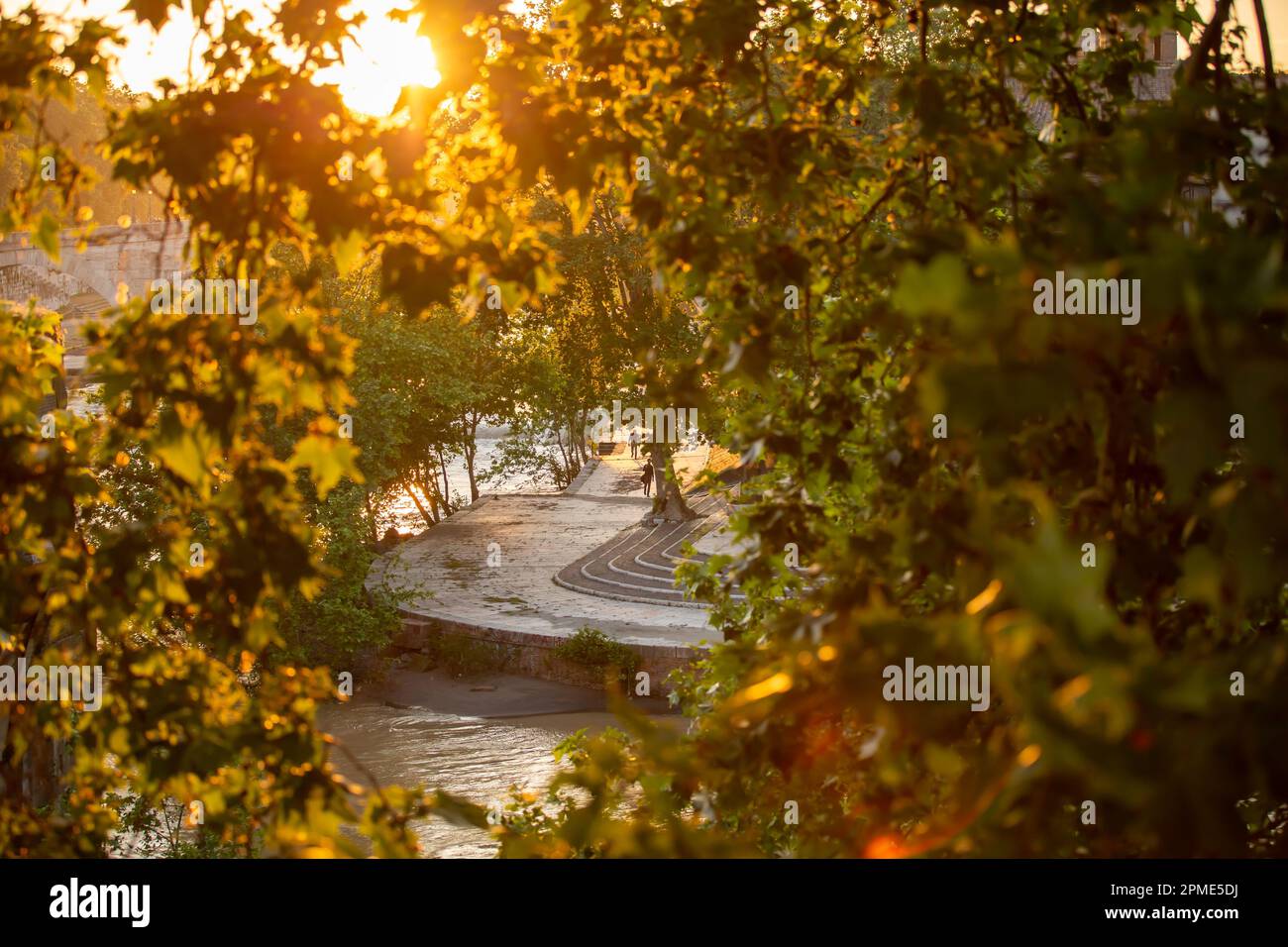 Isola Tiberina or Isola Tiberina in Rome.Italy. Isola dei Due Ponti ...