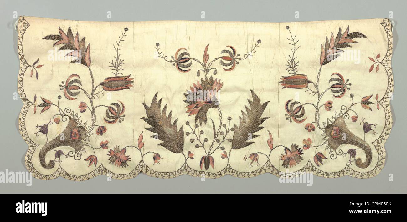 Apron (France); silk on silk foundation, silver metallic thread Stock ...