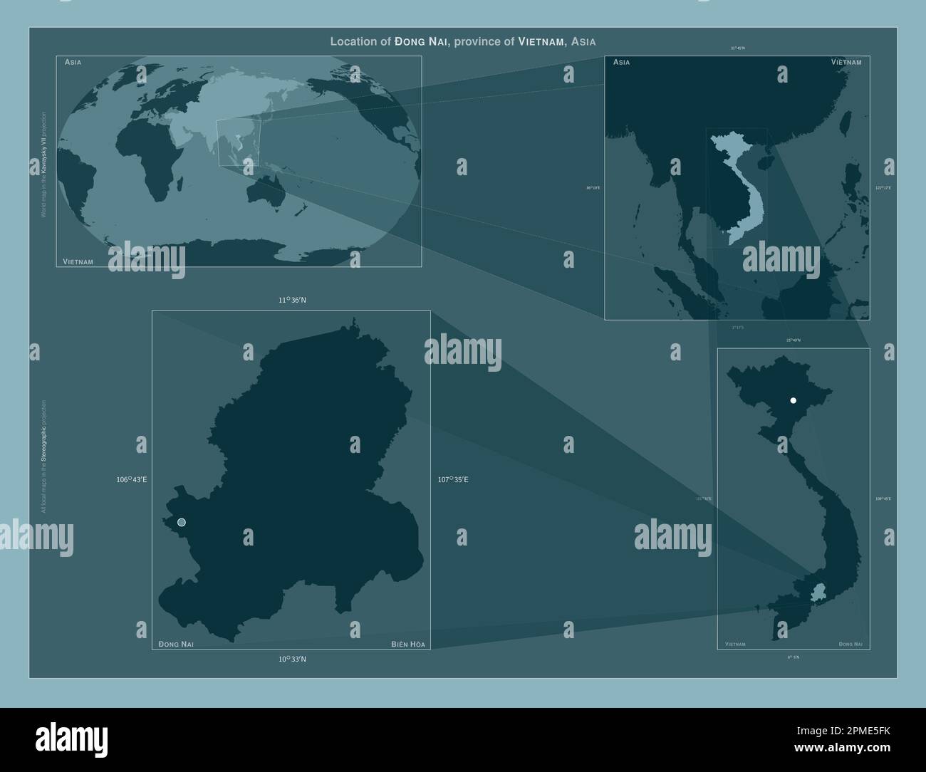ong Nai, province of Vietnam. Diagram showing the location of the ...
