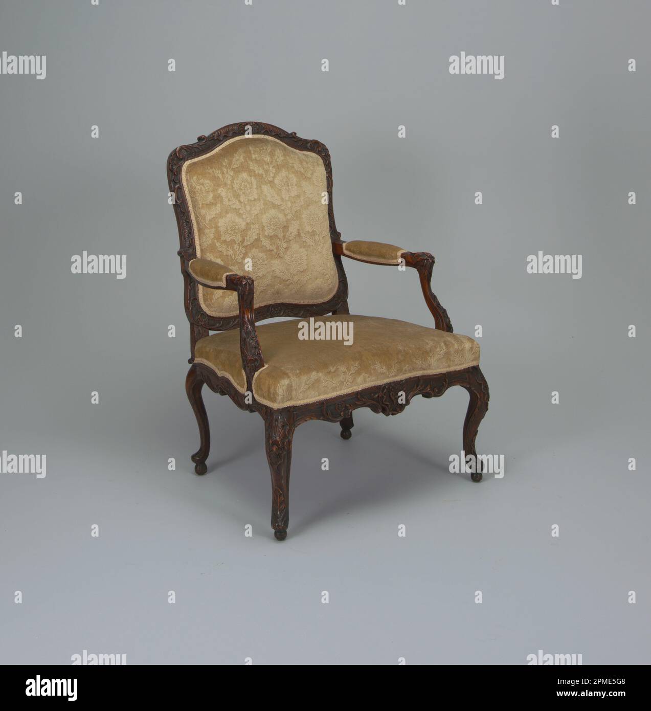 Chair (Germany); carved walnut Stock Photo - Alamy
