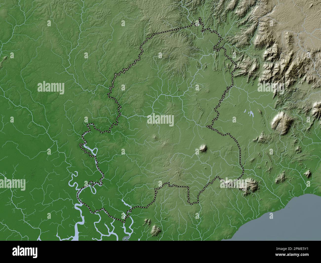 ong Nai, province of Vietnam. Elevation map colored in wiki style with ...