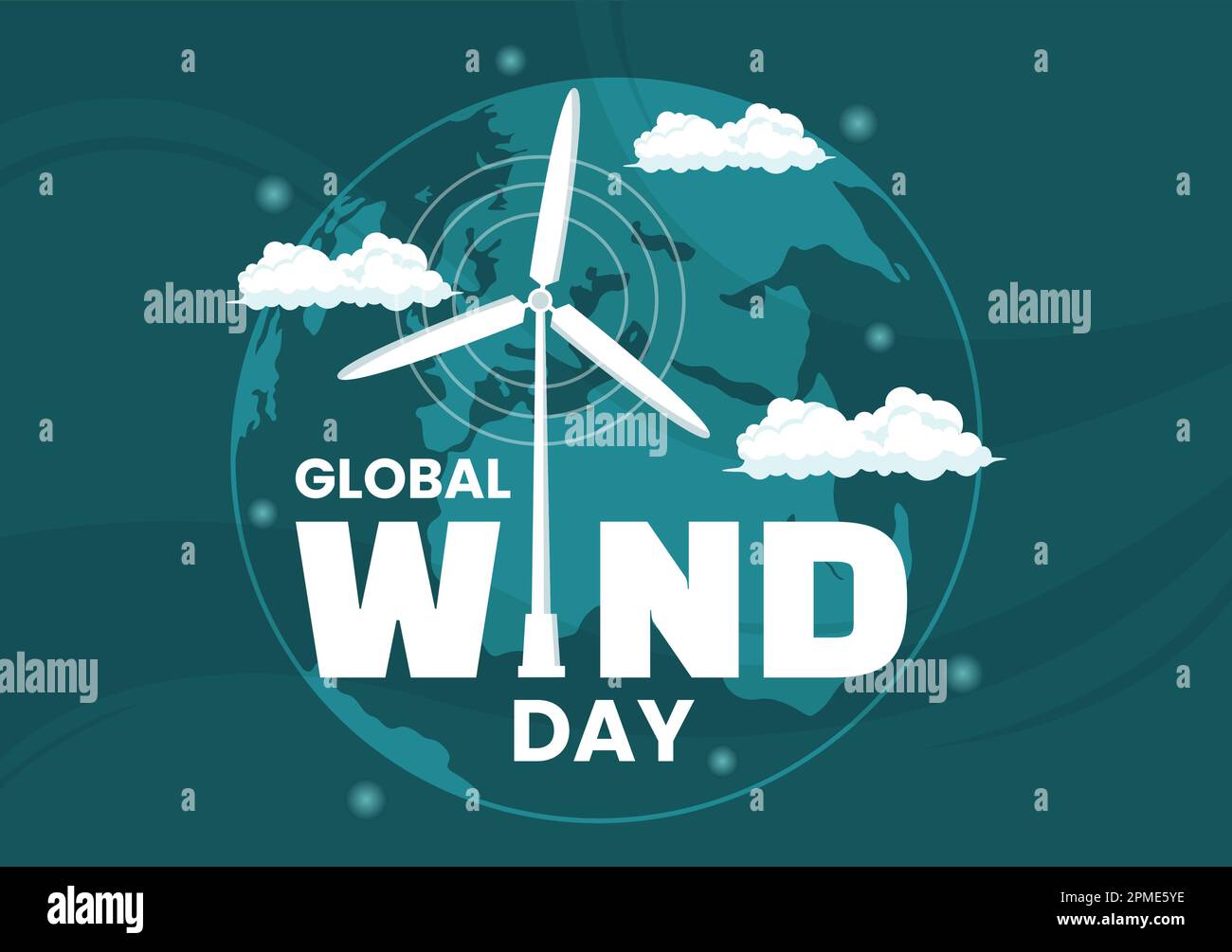 Global Wind Day Vector Illustration on June 15 with Earth Globe and ...